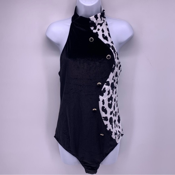 Forplay | Tops | New Forplay Black And White Cow Print Leotard Size Lxl ...